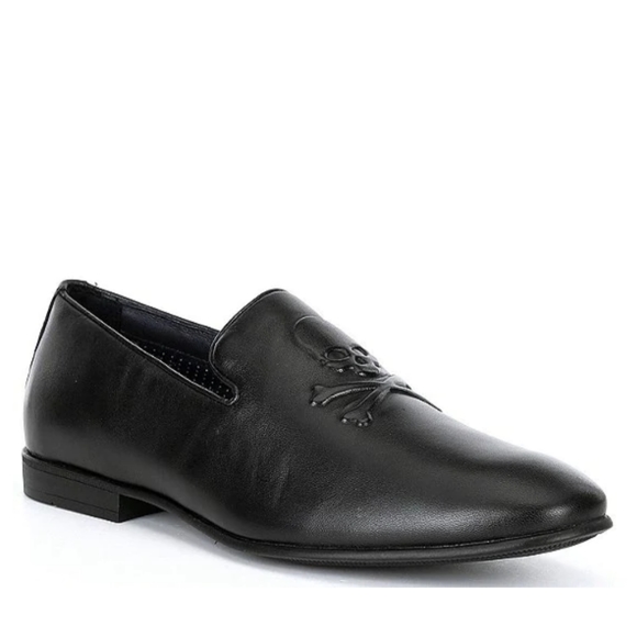 Section X | Shoes | Section X Black Leather Skull Crossbone Loafers ...